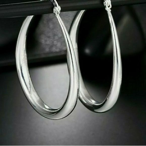 Jewelry | Stunning 925 Silver Hoop Earrings | Poshmark